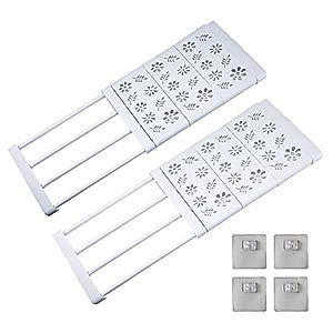 Expandable Closet Tension Shelf Storage Adjustable Closet Shelf Rod Organizer Kitchen Cabinet Divider Separator for Cabinet Wardrobe Cupboard Kitchen Bathroom