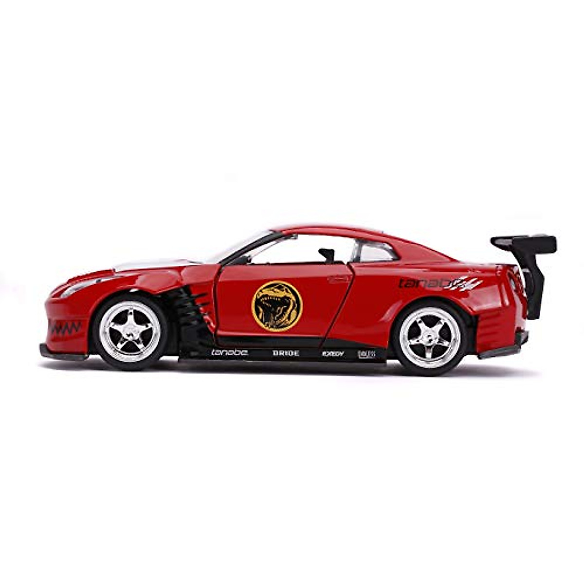 Jada Toys Power Rangers 1:32 Red Ranger 2009 Nissan GT-R R35 Ben Sopra Die-cast Cars, Toys for Kids and Adults