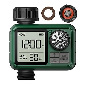 Sprinkler Timer, XinFuture Water Timer, Programmable Garden Hose Timer with Rain Delay, Manual& Automatic Watering System, Waterproof Digital Irrigation Timer Watering Lawn Evenly&Efficiently,1 Outlet