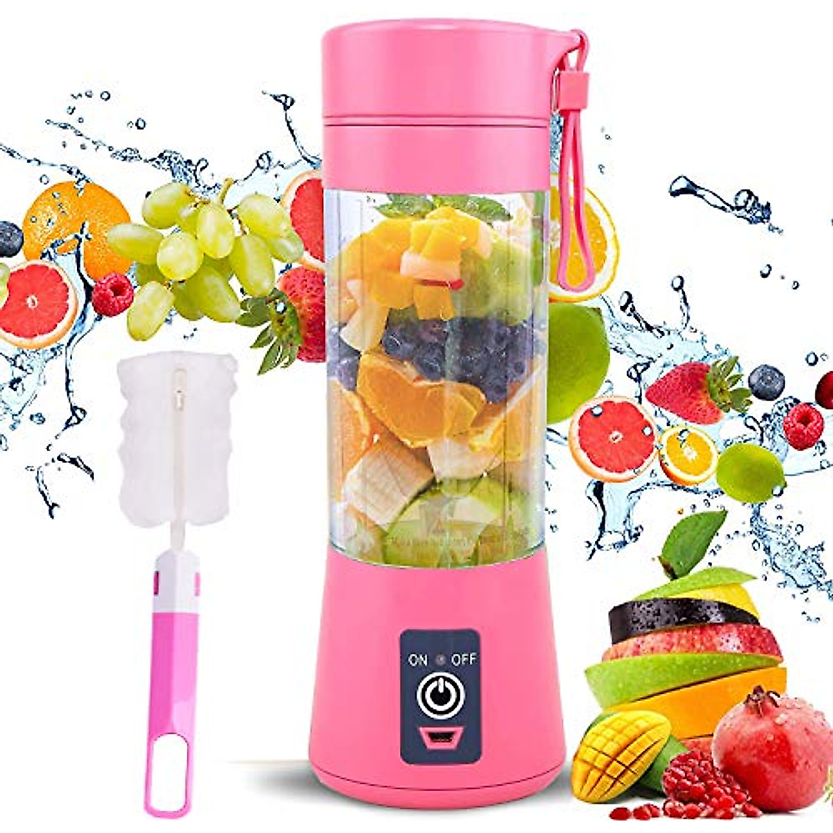 Portable Personal Blender, Household Juicer fruit shake Mixer -Six Blades, BPA Free 380ml Baby cooking machine with USB Charger