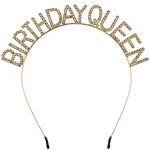 AOPRIE Birthday Crown for Women Gold Birthday Tiara for Girls Birthday Queen Headband Princess Crown Rhinestone Happy Birthday Accessories