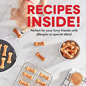 DASH Dog Treat Maker, 8-Bones, Non-Stick, Homemade Dog Snacks with Pet Approved Recipes - White