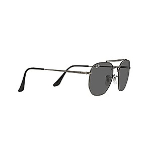 Ray-Ban RB3648 The Marshal Square Sunglasses, Antique Gunmetal/Dark Grey, 54 mm