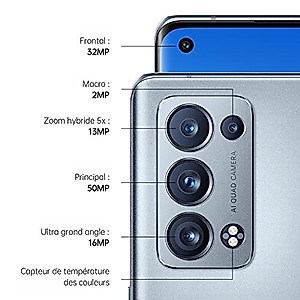 Oppo Reno 6 PRO 5G CPH2247 Dual SIM 12GB Ram 256GB Storage Snapdragon Global Model Factory Unlocked - Lunar Grey (Renewed)