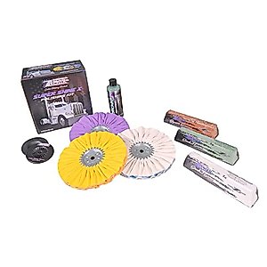 Zephyr Custom Polishing Products Super Shine X Aluminum Polishing Kit with Buffing Pads and Polishing Compound, for Big Rigs, Pontoons, and Aluminum Wheels