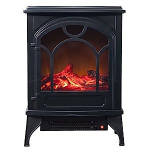 Electric Fireplace-Indoor Freestanding Space Heater with Faux Log and Flame Effect-Warm Classic Style for Bedroom, Living Room and More by Northwest