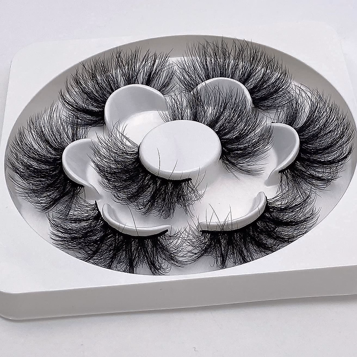 Veleasha Mink Eyelashes Faux 8D Wispy Fluffy Mink Lashes 25mm Dramatic Long Fake Eyelashes 4 Pairs Pack False Lashes (M02)