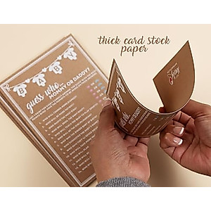 Party Hearty Baby Shower Games for Girl or Boy, 50 pcs Mommy or Daddy Guess Who Game, Fun Activity Cards, Gender Neutral, Baby Shower Ideas