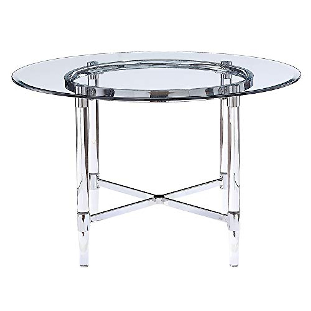 ACME Furniture Dining Table, Chrome and Clear Glass