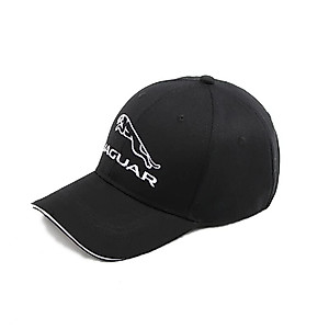 ARKOSKNIGHT Adjustable Embroidered Baseball Caps Jagvar Logo Racing Motor Hat Fashion Street Dancing Sports Travel(JB Black)