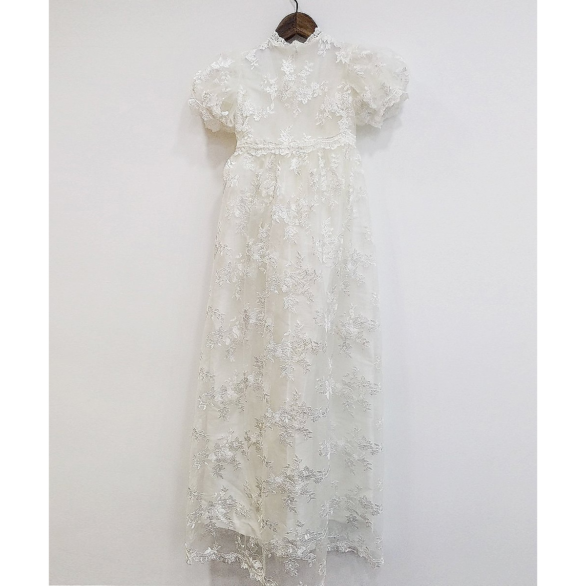 Abaowedding® Lace Christening Gowns Baby Baptism Dress Newborn Baby Dress (9 M) White