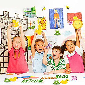 59Pcs Duck Bulletin Board Cutouts Quack Welcome Back To School Duck Classroom Decoration Cutouts Duck Themed Party Supplies Suitable for Teacher Student Bulletin Board Display or Home Wall Decorations