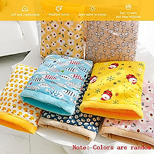 Yoxebo Hamster Sleeping Bag,Winter Soft Warm Bed Plush Small Pet Nest Snuggle Sack Hideout Pouch for Hedgehog Guinea Pig Squirrel Small Animals,Random Color