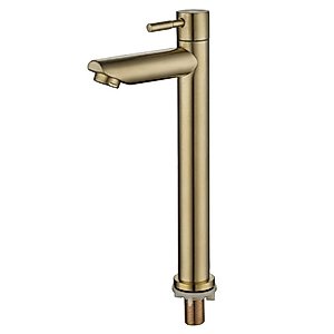 Brushed Gold Bathroom Basin Single Hole Cold Handle Shower Head Faucet Bath for Kitchen Sink Water Tap SUS304 Toilet Hardware