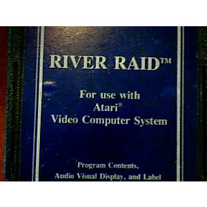 1982 Activision Presents "River Raid" Video Game Cartridge for Atari 2600---blue Image Label Version #Ax-020-04 (Activision Presents River Raid for Use with Atari Video Game System---program Contents Audio Visual Display, and Label---activision 1982 Ax-02