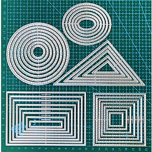 Cutting Dies Stencil Triangle Square Rectangle Round Ellipse Metal Mould for DIY Scrapbook Album Paper Card