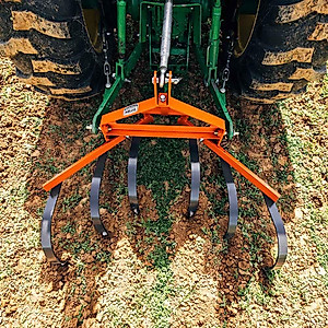 Titan Attachments Cultivator with 6 Spring Steel Shanks 3 Point Quick Hitch