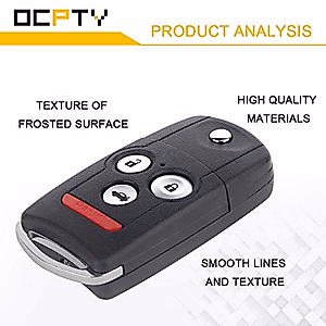 OCPTY 1 X Flip Key Entry Remote Control Key Fob Transmitter Replacement for 2009 2010 2011 2012 2013 2014 for Acura TSX TL ZDX for Accord 4 Buttons 313.8Mhz MLBHLIK-1T+46 Chips
