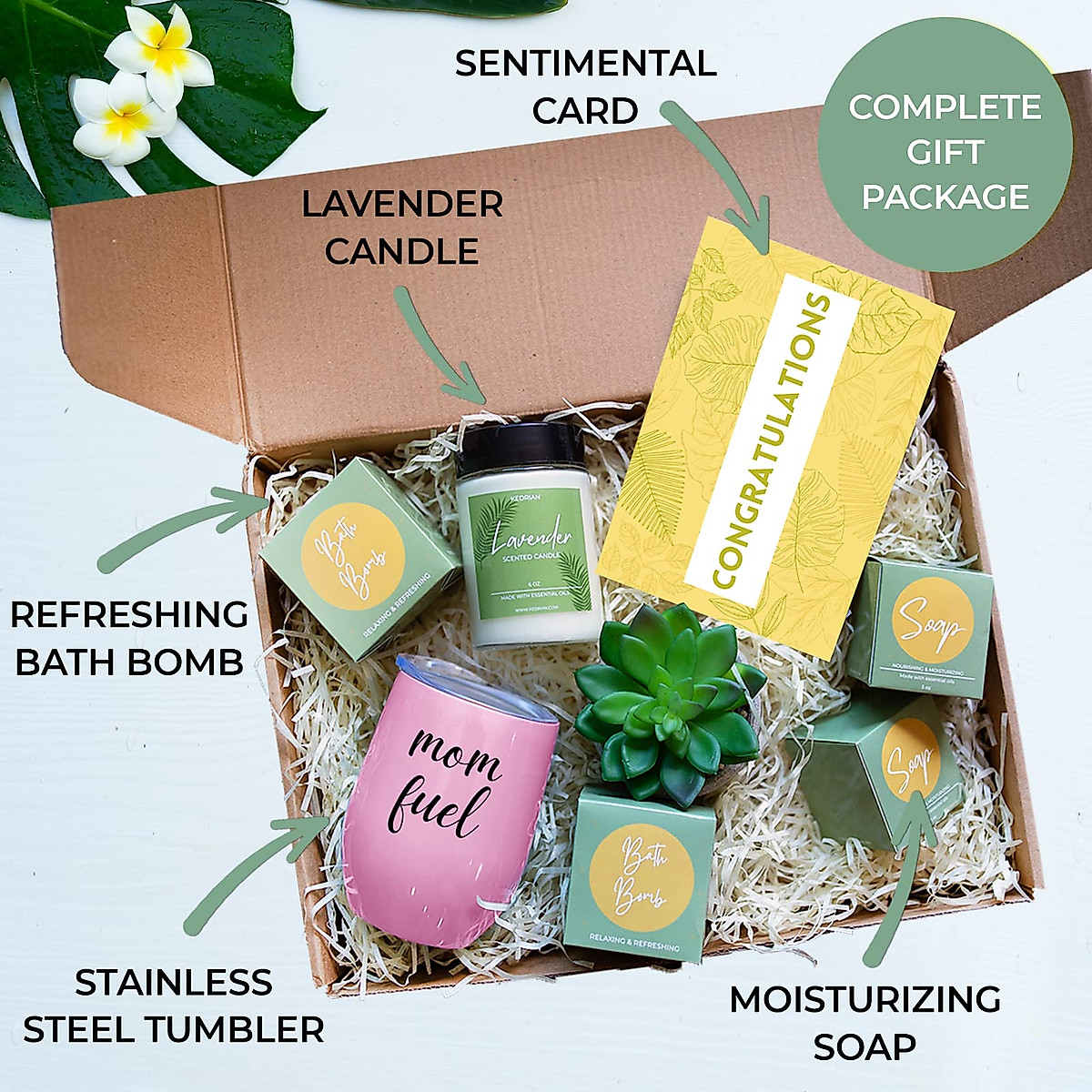 KEDRIAN New Mom Gift Box, New Mom Gifts for Women After Birth, Push Gifts for New Mommy Care Package, for New Mom Gifts for Women, Pregnancy Gifts for First Time Moms, Gifts for New Mom After Birth