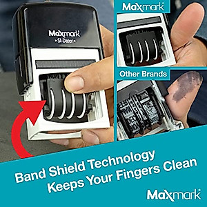 MaxMark Office Date Stamp with Received Self Inking Date Stamp - RED Ink