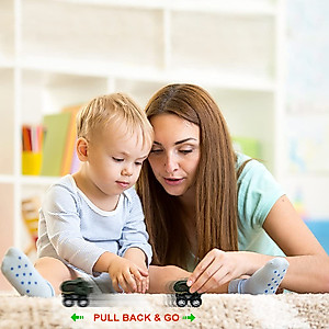 DINOBROS Dinosaur Toy Pull Back Cars 6 Pack Dinosaur Boy Toys Age 3,4,5,6,7 Dino T-Rex Games