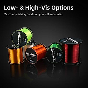 RUNCL PowerMono Fishing Line, Monofilament Fishing Line - Ultimate Strength, Shock Absorber, Suspend in Water, Knot Friendly - Mono Fishing Line (Clear, 4LB(1.8kgs), 300yds)