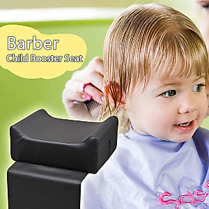 PENNYNANA Barber Shop Child Booster Seat Cushion U-Shaped PVC Leather Seat Cushion Beauty Salon Spa Massage Equipment for Styling Chair, Black