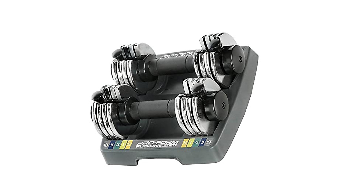 ProForm SpaceSaver Dumbbell - Adjustable 25 lb Home Gym Equipment
