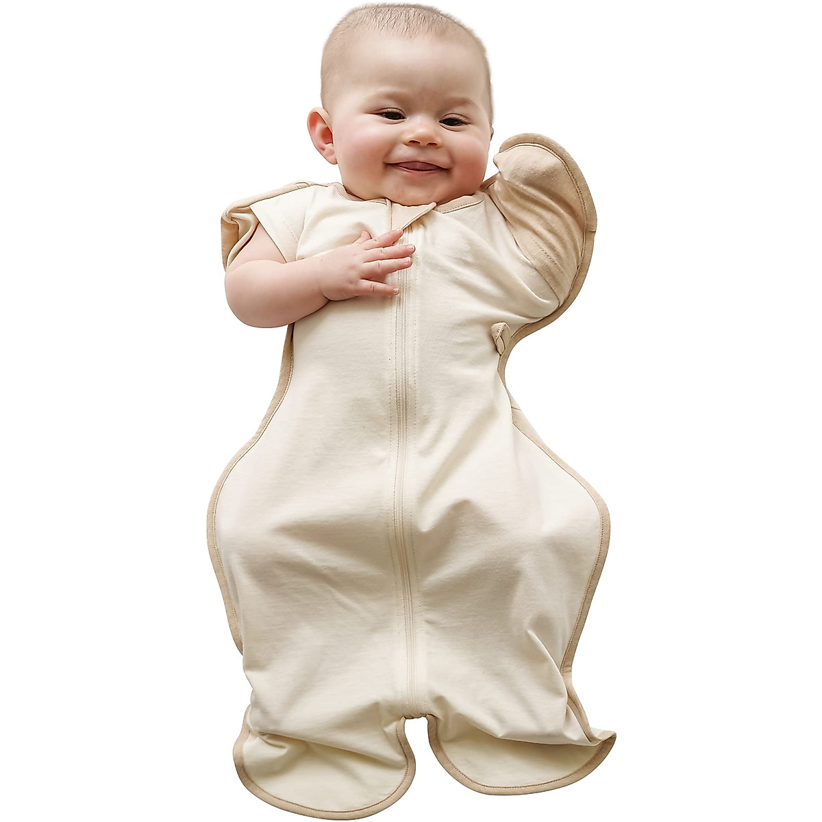 CCOCCOZAM Swaddle, Organic, Ivory, Small, 0-3 Months, 7-13 lbs, Transition Baby Sleep Sack, Dramatically Better Sleep