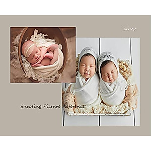Zeroest Newborn Photography Wrap Newborn Photoshoot Props Boys Girls Newborn Posing Backgroud Stretch Knit Blanket for Baby Photo Prop (White, Small)