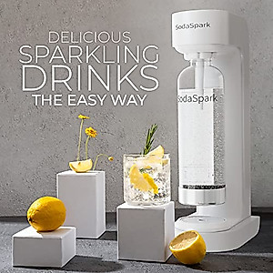 Soda Maker with BPA Free Bottle - CO2 Powered One Touch Fizz Control - Fresh Sparkling Water Maker - Homemade Sparkle Seltzer Soda Streaming Machine, Carbonated Water Machine [C02 NOT INCLUDED]