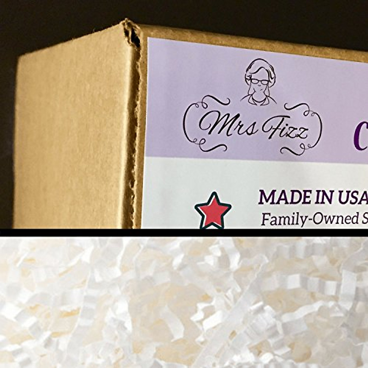 Mrs Fizz Crinkle Cut Paper Shred Filler for Packing and Filling Gift Baskets (10 LB) White