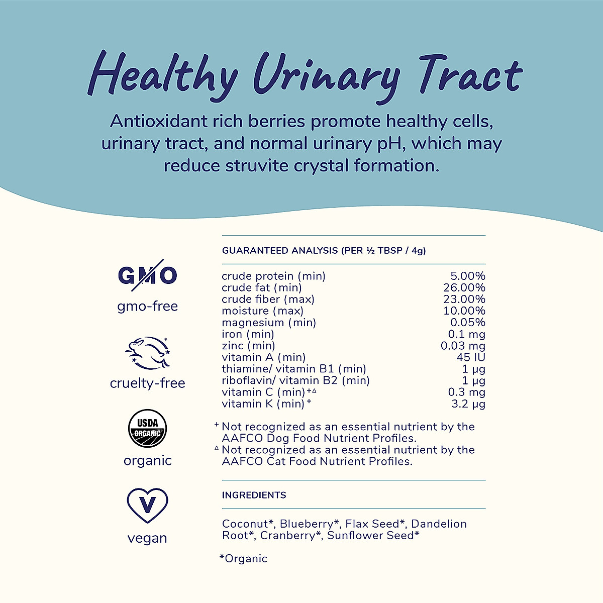 kin+kind Natural Cranberry Supplement Powder for Dogs&Cats - Boost Healthy Immunity and Bladder Support with Organic Formula - Organic Cranberry, Blueberry and Coconut - Small 4oz - Made in USA