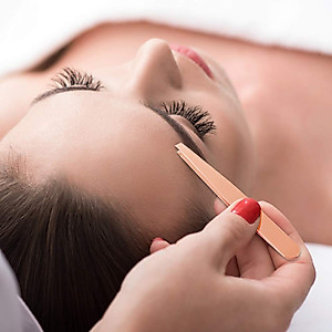 Arroyner 3Pcs Eyelashes Tool Fake Lash Applicator Lash Tools Fake Eyelashes Scissors (Rose Golden)