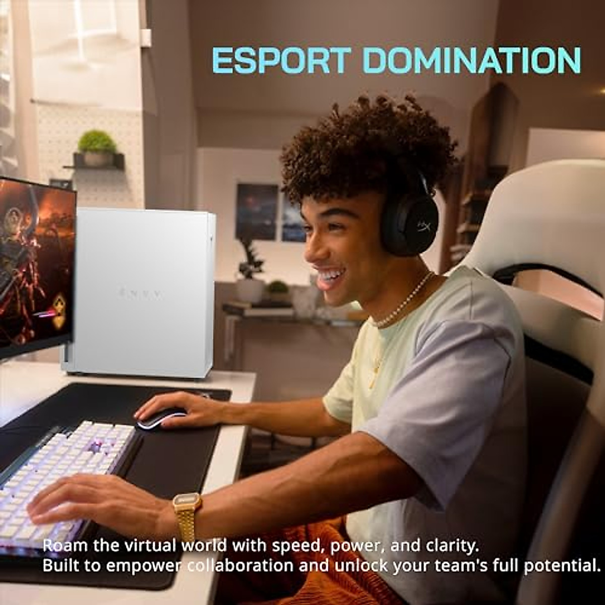 HP 2022 Envy Gaming Desktop, Intel Core i9-12900 Processor, 64GB DDR4 RAM, 4TB PCIe SSD + 4TB HDD, NVIDIA GeForce RTX 3070 8G DDR6, Win 11 Pro, White, 32GB USB Business Card (Renewed)