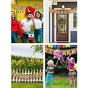 Mandala Crafts Burlap Cinco de Mayo Banner for Cinco de Mayo Decorations - Cinco de mayo Hanging Decorations for Mexican Fiesta Party Decorations Home Photo Backdrop