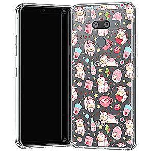 Slim TPU Phone Case Compatible with LG Velvet V60 V50 ThinQ 5G V40 V35 V30 Plus G7 G6 Lightweight Korean Protective Strawberry Milk Soft Kawaii Flexible Cow Pink Cover Cute Durable