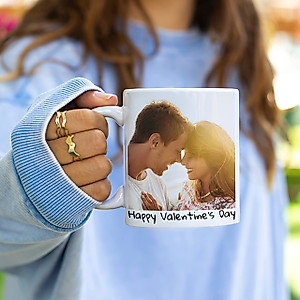 Personalization Lab Heat Sensitive Ceramic Coffee Mug, 11 oz, Color Changing, Custom Photo, Text, Logo, Double Sided, Funny, Home, Christmas Gift