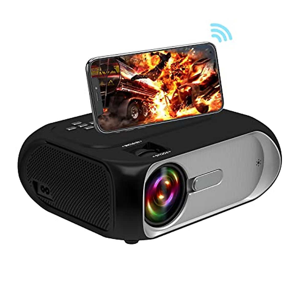 Mini Projector Portable Projector Compatible with HDMI/VGA/AV/DVD/USB/Headphone Jack/Laptop/ iOS & Android Apartment Must Haves Electronics Tech Gadgets Birthday Gifts for Men Personalized Gifts