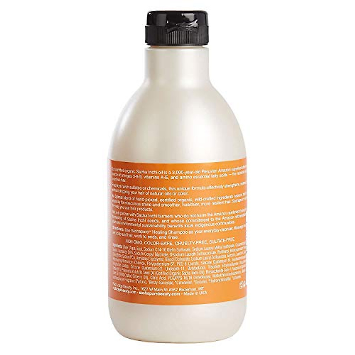 SASHAPURE Healing Shampoo with Sacha Inchi Oil - Sulfate-Free, Color Safe, Strengthens, Restores, Protects Hair, 12 fl. oz.