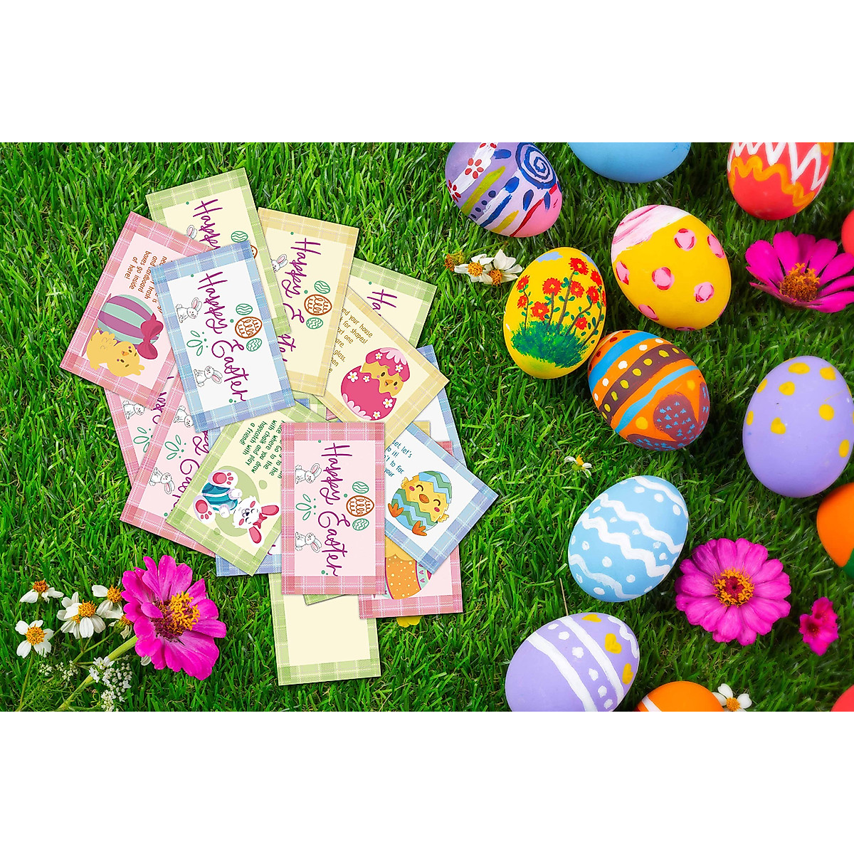 HEZNZXQ Easter Treasure Hunt Clues Game Cards, Bunny Scavenger Hunt Card Game(20 Cards with Envelopes), Indoor Ourdoor Party Games Supplies Activities for Adults (A03)
