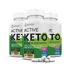 Justified Laboratories Active Keto Max ACV Pills 1275MG Formulated with Apple Cider Vinegar Keto Support Blend 60 Capsules (180 Count (Pack of 3))