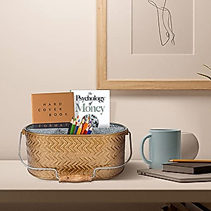 Galvanized Bucket,Galvanized Utensil Holder,Utensil Caddy,Silverware Caddy,Metal Caddy,Outdoor Utensil Caddy,Tin Utensil Holder,Utensil Caddy for Parties,Picnic Caddy,Farmhouse Utensil -White Natural