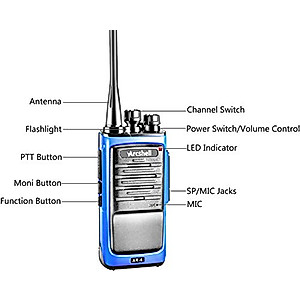 Arcshell Rechargeable Long Range Two-Way Radios with Earpiece 6 Pack Walkie Talkies Li-ion Battery and Charger Included