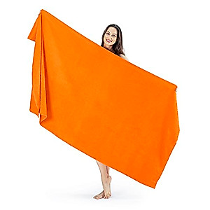 NINE WEST Oversized Luxury Terry Bath Sheet, Soft & Plush 40x80 Inch Extra Large Jumbo Bath Towels, 100% Turkish Cotton (Orange)