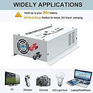 WZRELB 500w Pure Sine Wave Solar Power Inverter 24v DC to 120v AC 60hz