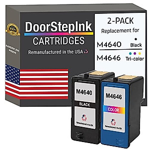 DoorStepInk Remanufactured in The USA Ink Cartridge Replacements for Dell Series 5 M4640 M4646 Black Color Combo Pack Photo All-in-One 922 924 942 944 946 962 964