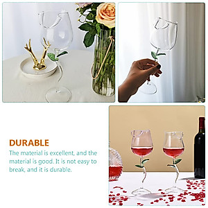 Martini Glasses Cup Flower Shaped Glasses Drinking Cup Wine Glasses Delicate Champagne Cup Glass Goblet Rose Design Wine Cup Liquor Holder Wine Glasses