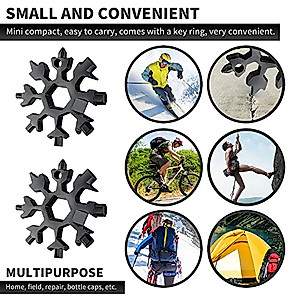 2 Pcs Snowflake Tools 18-in-1 Stainless Steel Snowflakes Multi-tool Fathers Day Giftss for Husbands, Keychain Multitool New Tools and Gadgets Cool and Unique Fathers Day Gift