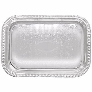 Winco Oblong Tray, 20-Inch by 14-Inch, Chrome